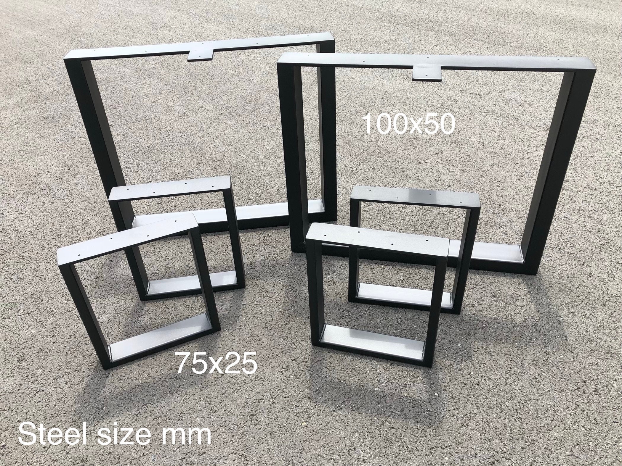 Hoop / Box Square Metal Table Legs. Raw Industrial Look or - Etsy Australia