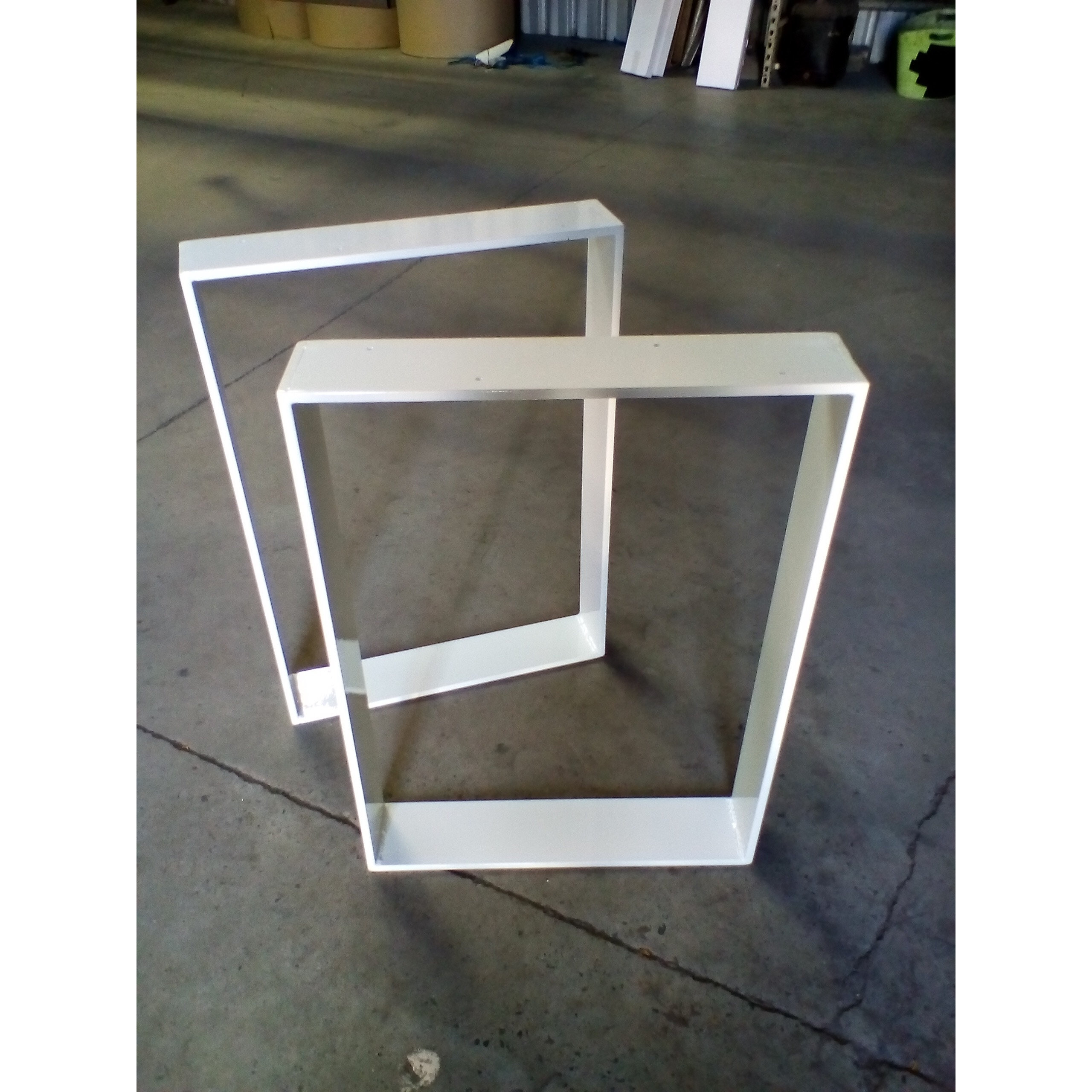 Hoop / Box Square Metal Table Legs. Raw Industrial Look or Powdercoated ...
