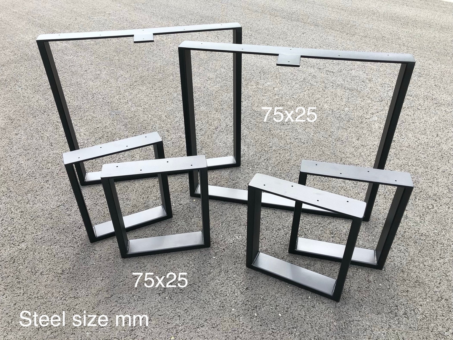 Hoop / Box Square Metal Table Legs. Raw Industrial Look or - Etsy Australia