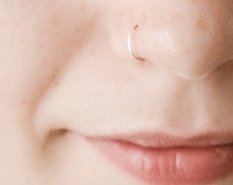 Thin nose ring | Etsy