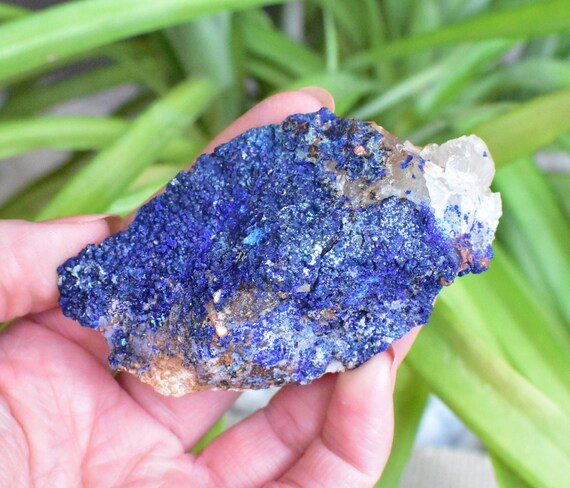 Azurite on Quartz Matrix. Beautiful Blue and Brown Mineral | Etsy