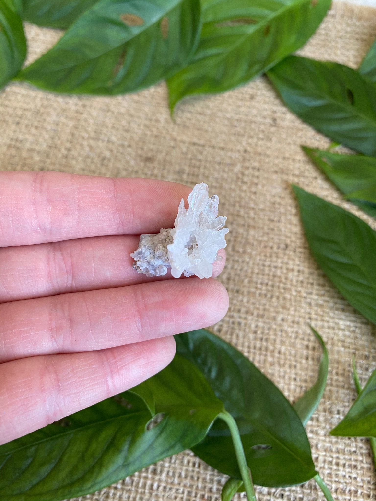 FLUORESCENT DUGWAY FlOWER Quartz cluster - Chalcedony and clear quartz ...