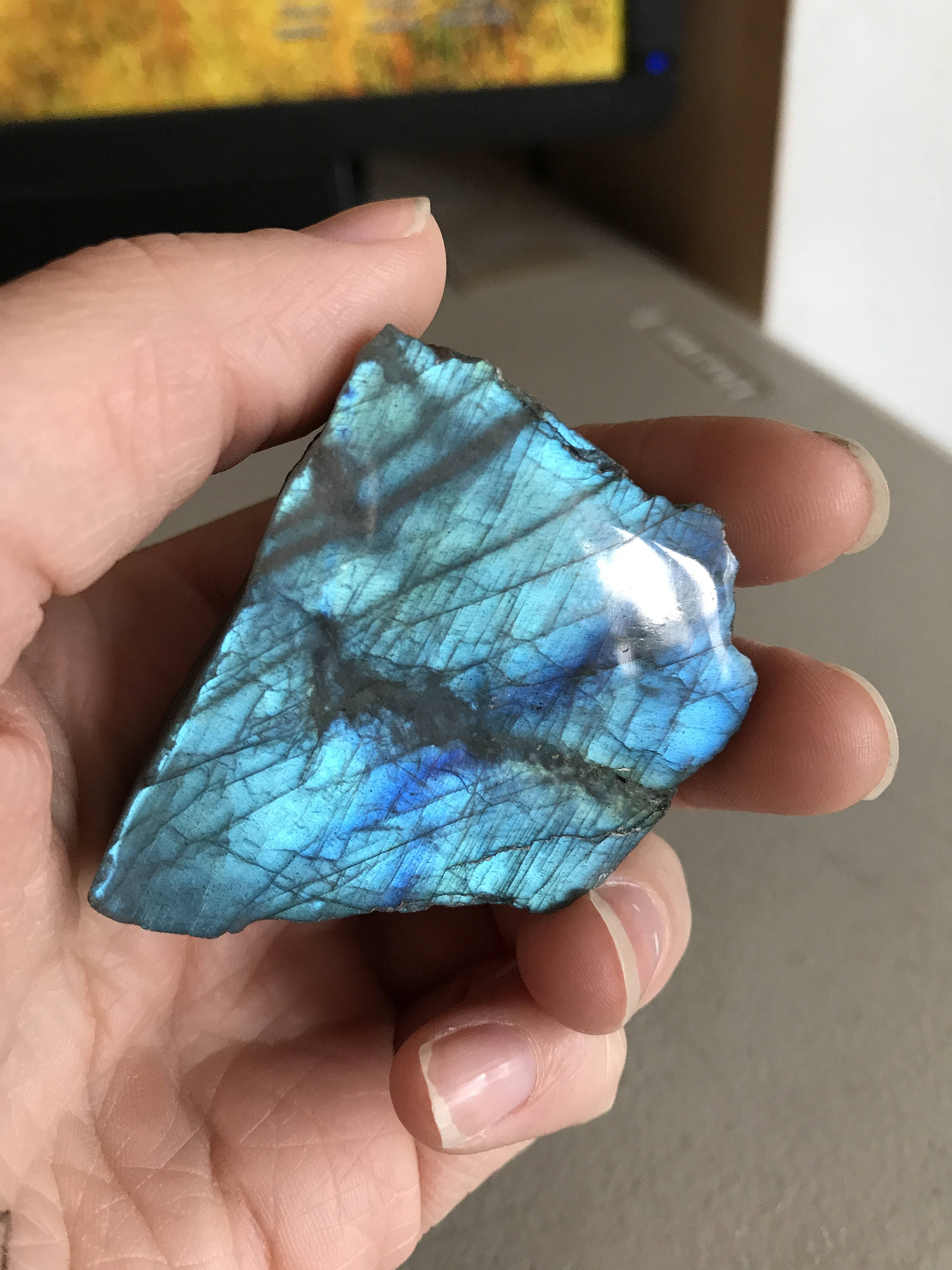 Labradorite slab. Polished in one side. Raw and natural crystal ...