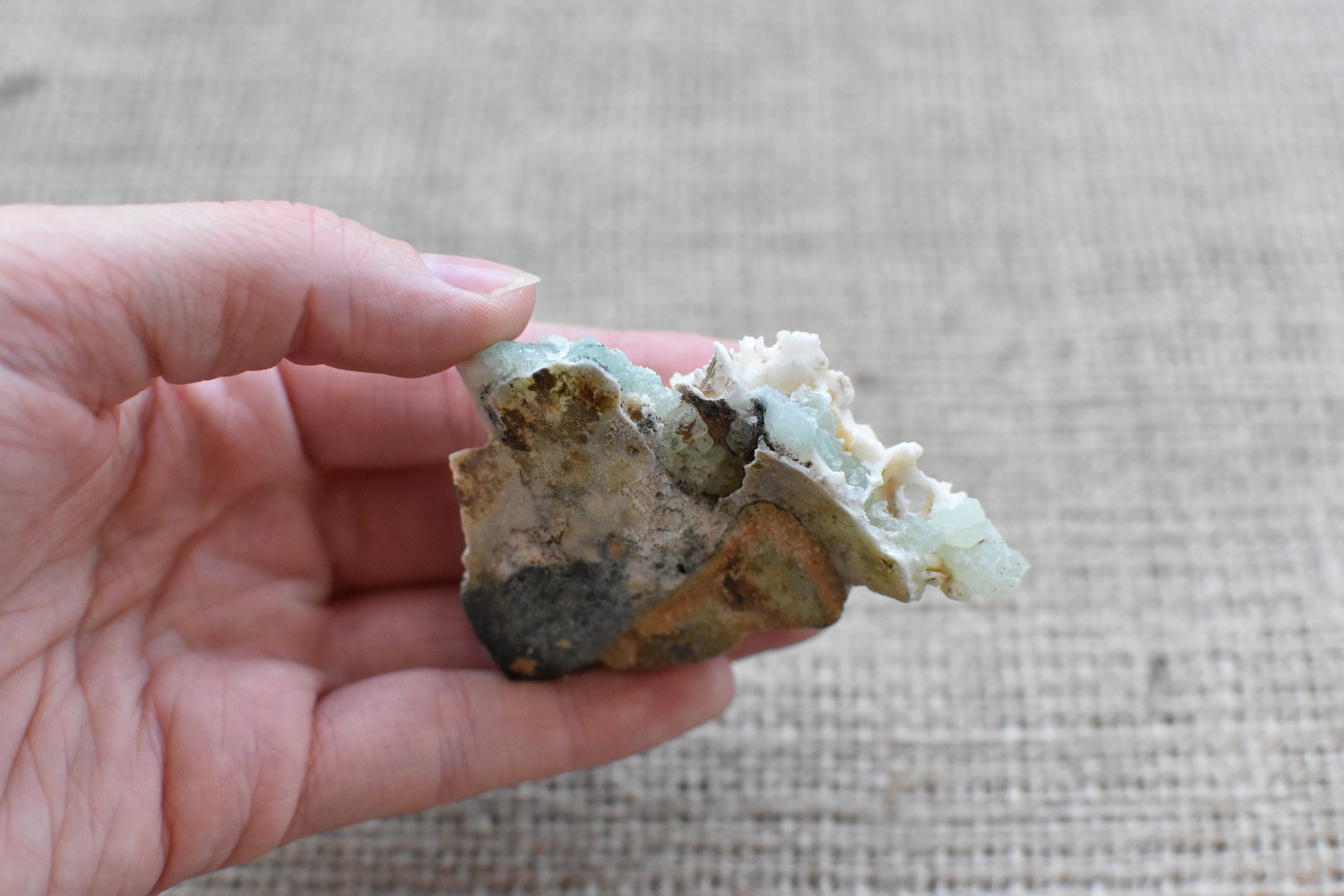 Prehnite on pectolite specimen. Upper New Street Quarry. Medium/Small ...