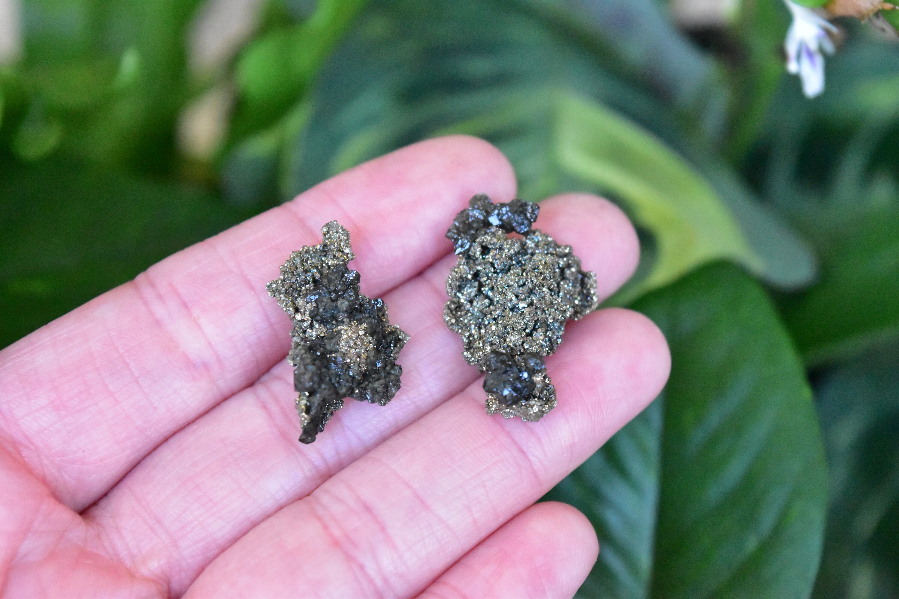 x2 Small Chalcopyrite crystals from Morocco.