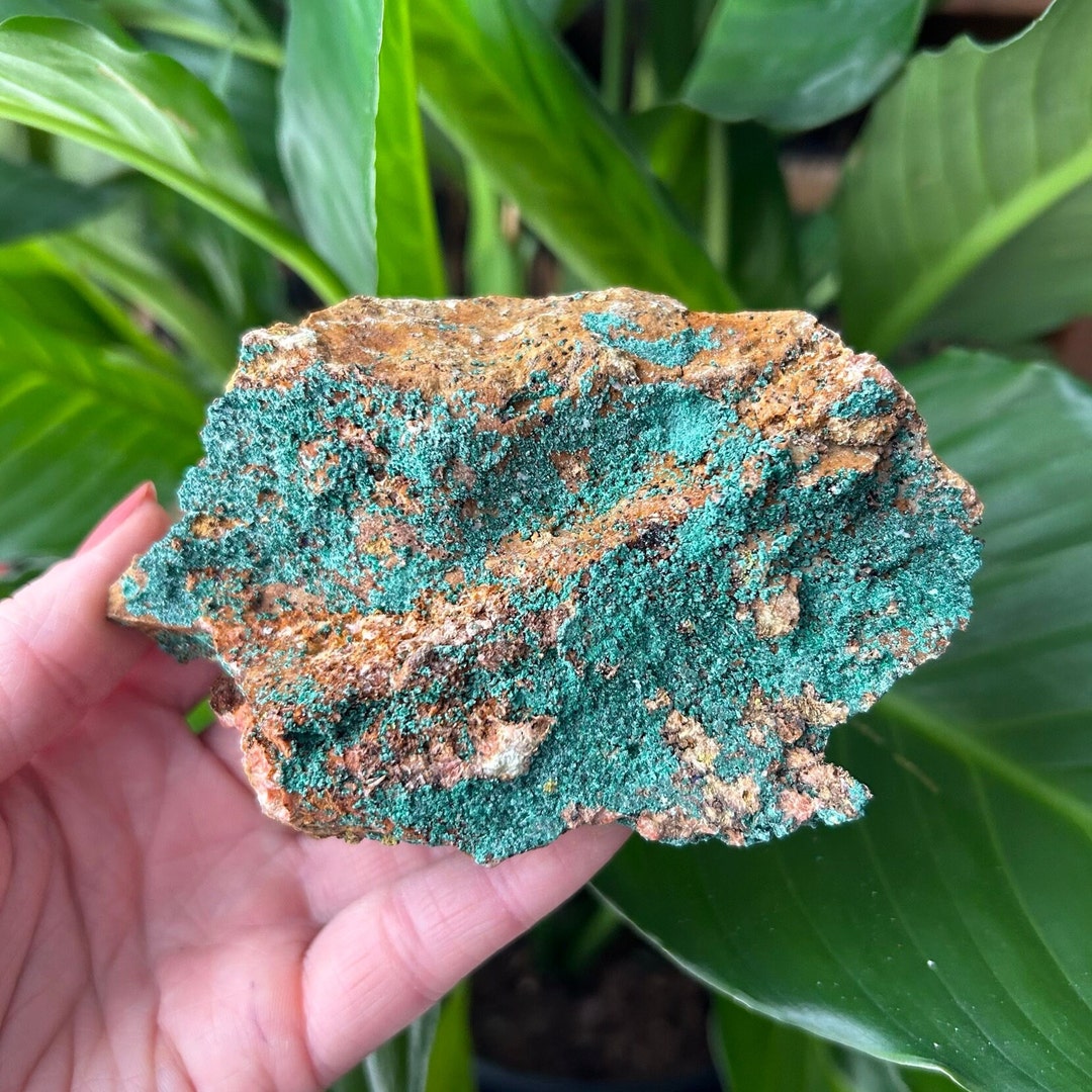 Velvety Malachite on Barite Matrix. Beautiful Green Crystal From ...