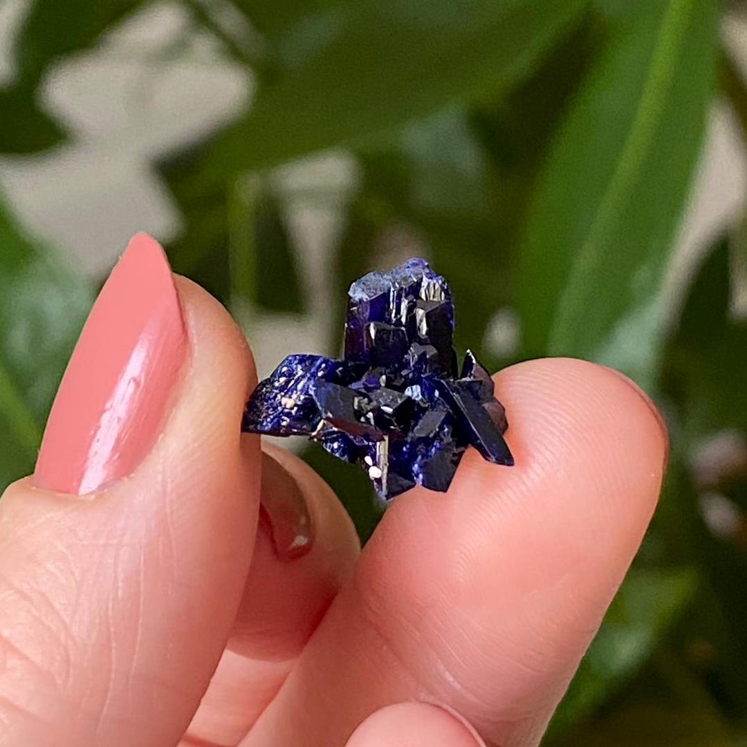 Mini Azurite Crystal Cluster From Kerrouchen, Morocco. - Etsy
