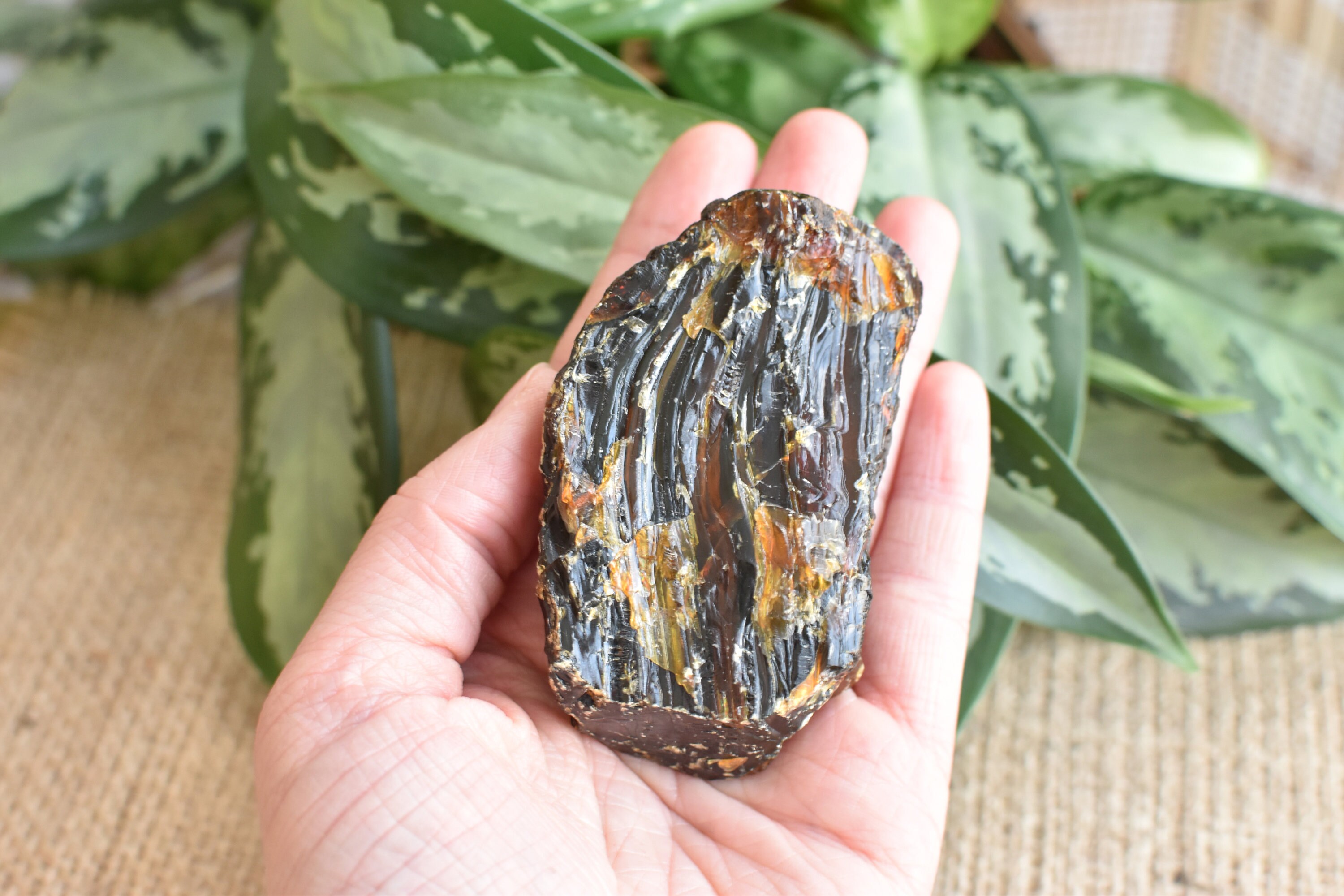 Fluorescent Amber. Super rare deep red translucent amber from Sumatra ...