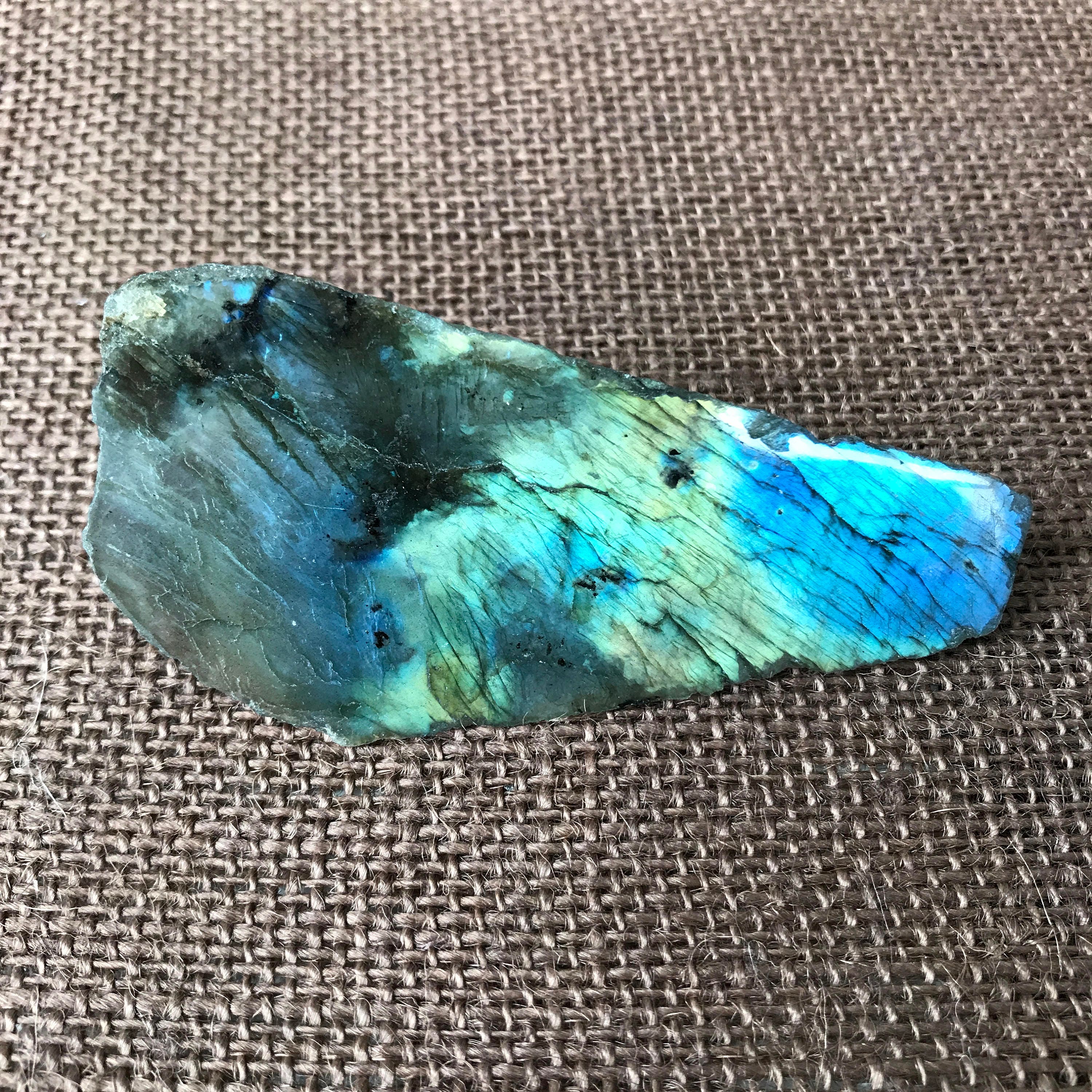 Labradorite slab. Polished in one side. Raw and natural crystal ...
