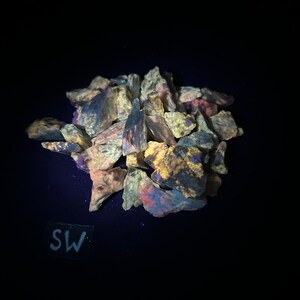 ONE X1 Fluorescent Scapolite & Prehnite Specimen - Yellow, Blue ...