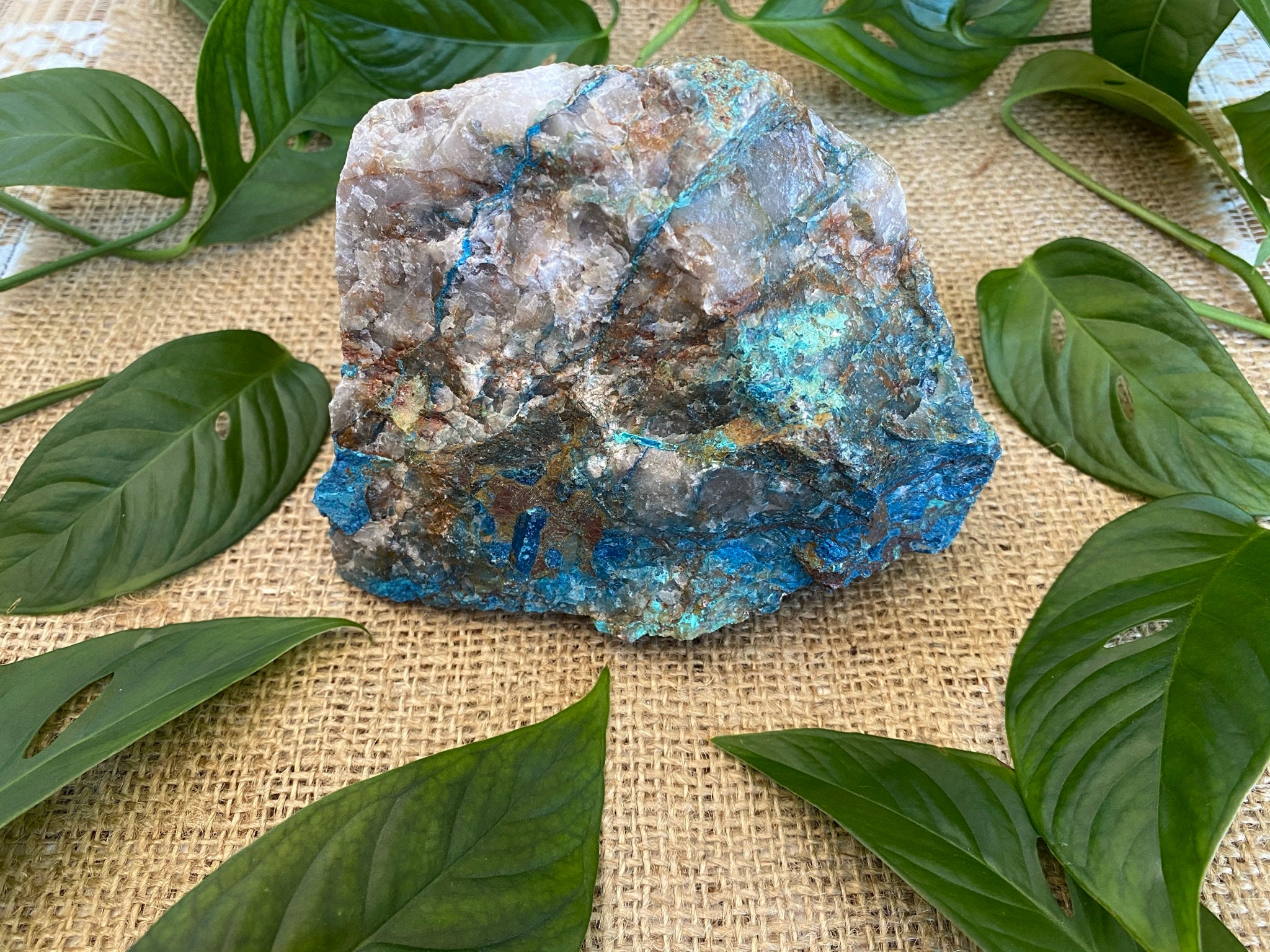 LARGE RARE SHATTUCKITE Raw pseudomorph after quartz with Galena ...