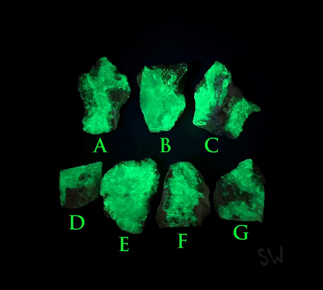 ONE Fluorescent Geode Piece. Druzy Chalcedony and Quartz. Glows Under ...