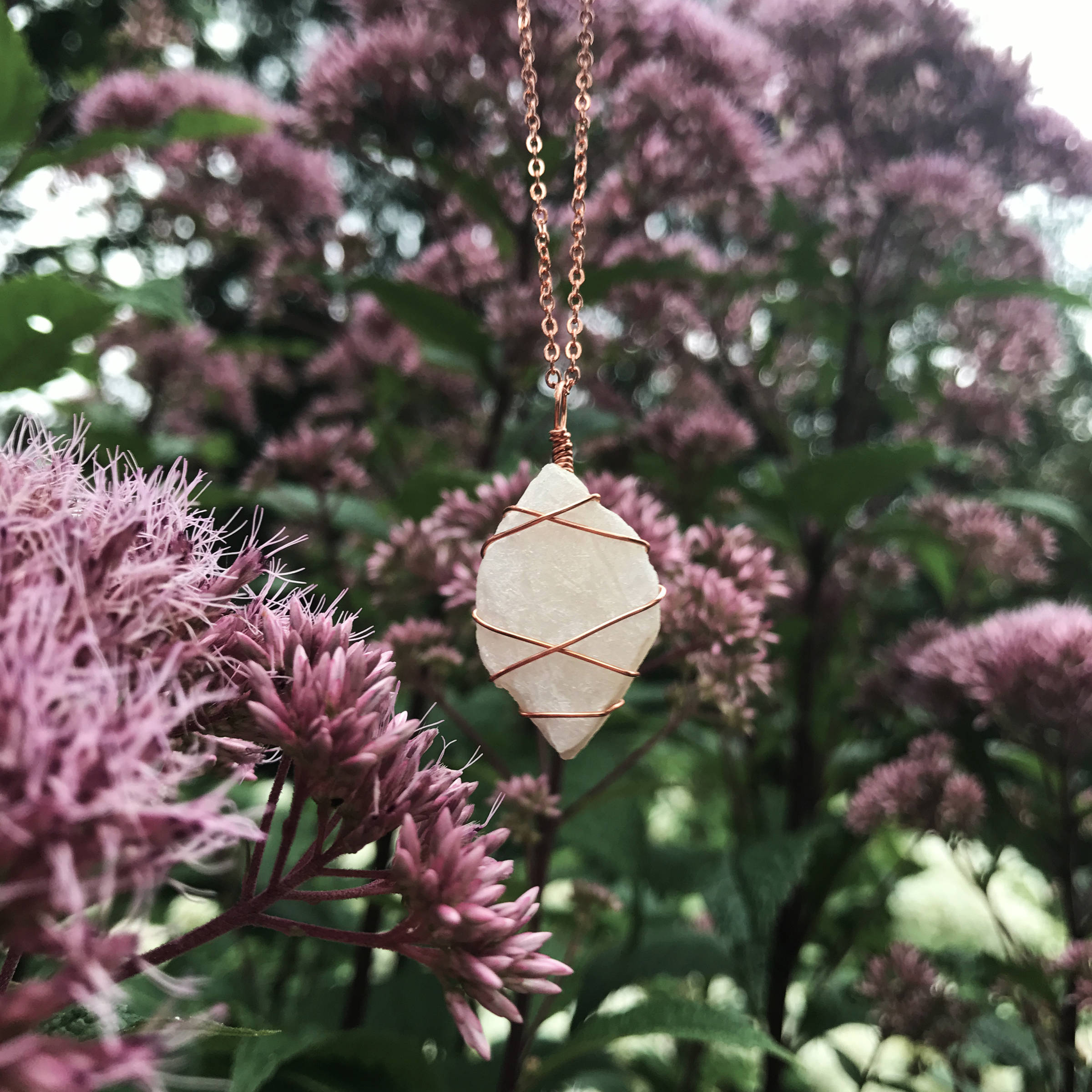 Fluorescent Tremolite necklace, unique boho rave festival jewelry, raw ...