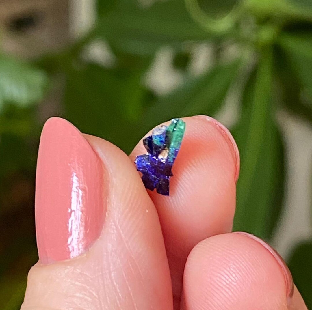 Rare Tiny MALACHITE Pseudomorph After AZURITE. Half and Half Mineral ...