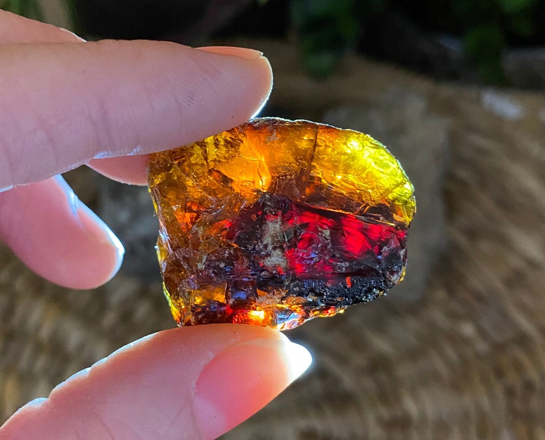 Fluorescent Amber. Yellow / Orange Translucent Amber W/ FLASHLIGHT ...