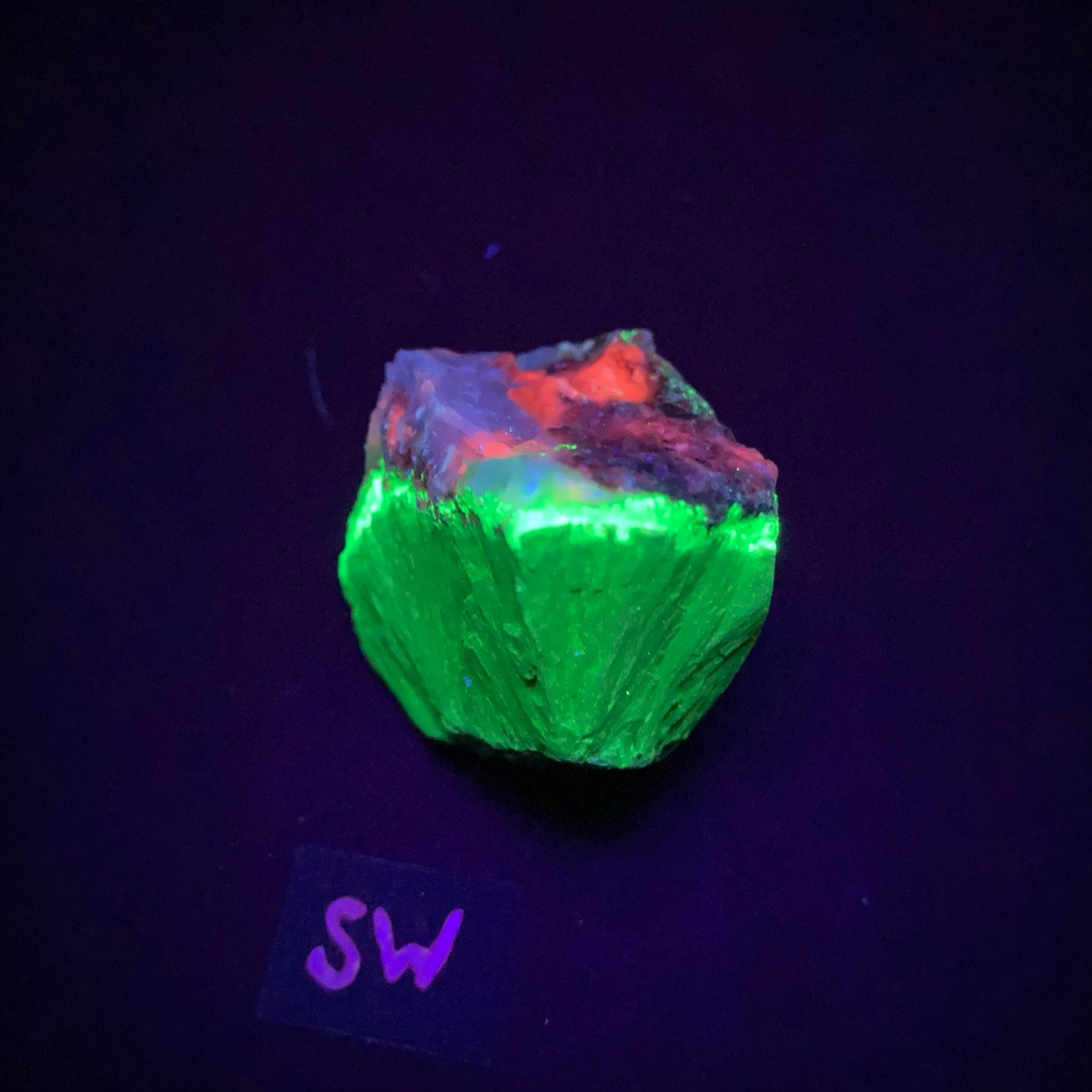 Ultra RARE RADIATING WILLEMITE and Calcite from Zambia. Green, pink ...