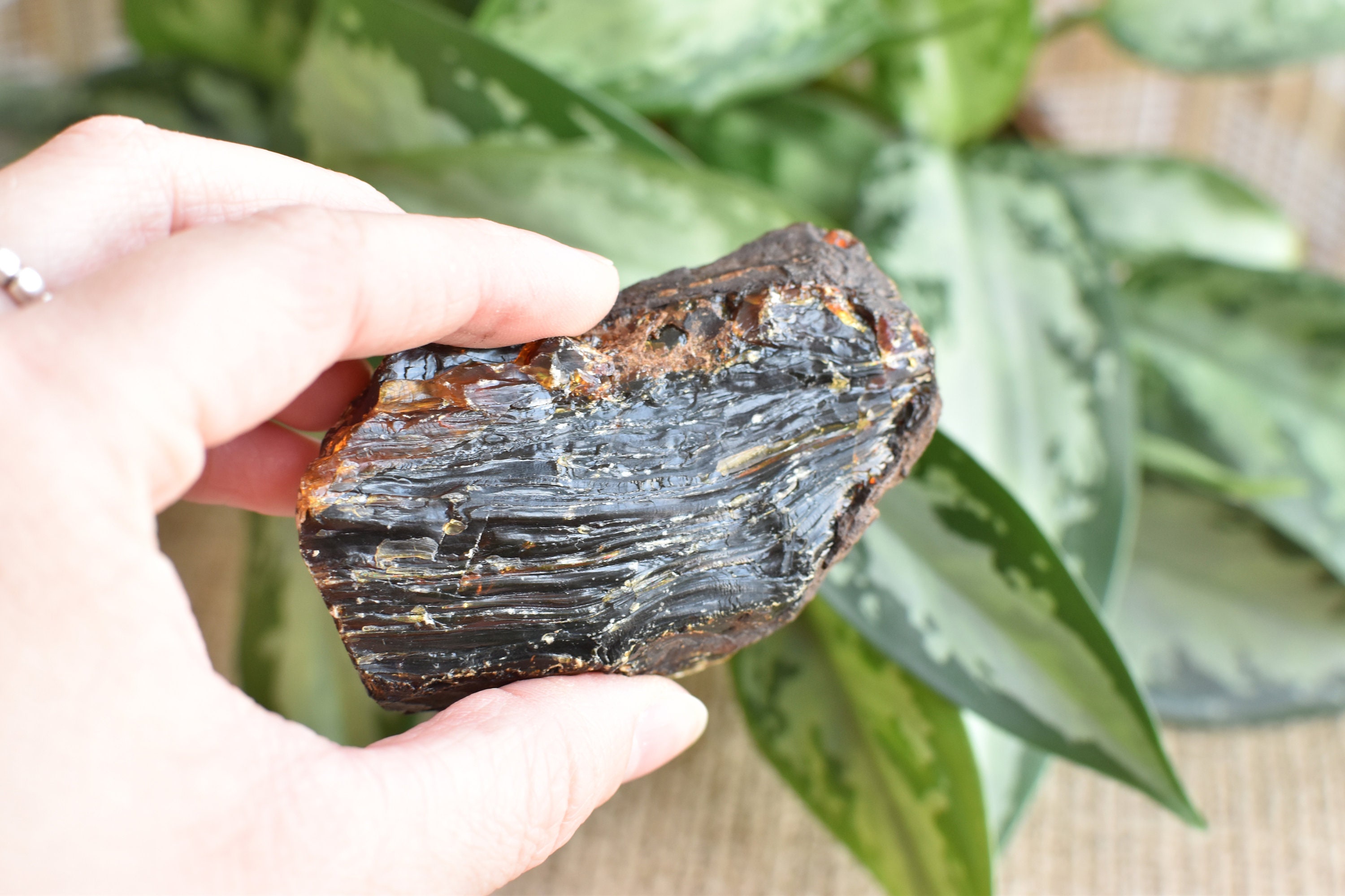 Fluorescent Amber. Super rare deep red translucent amber from Sumatra ...