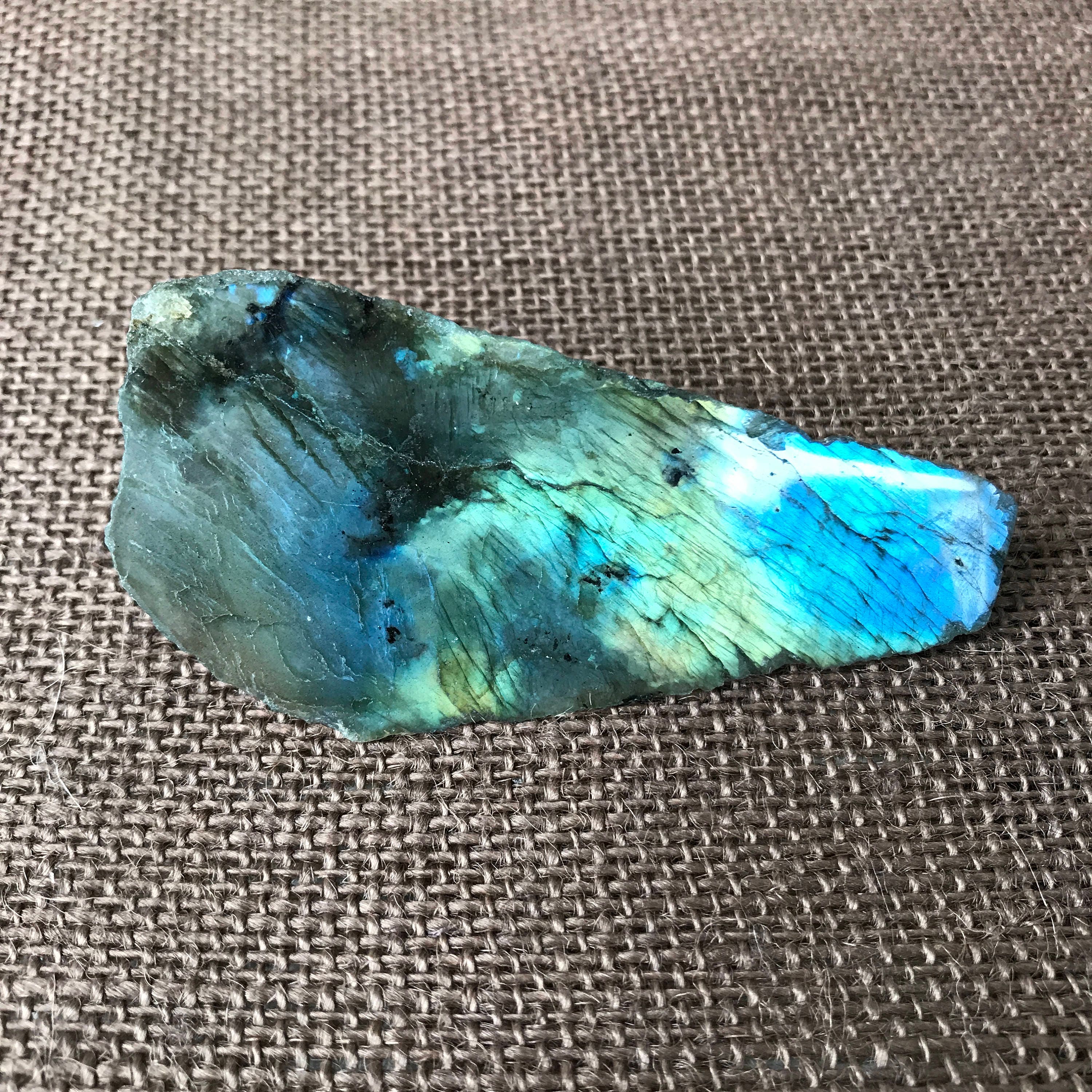Labradorite slab. Polished in one side. Raw and natural crystal ...
