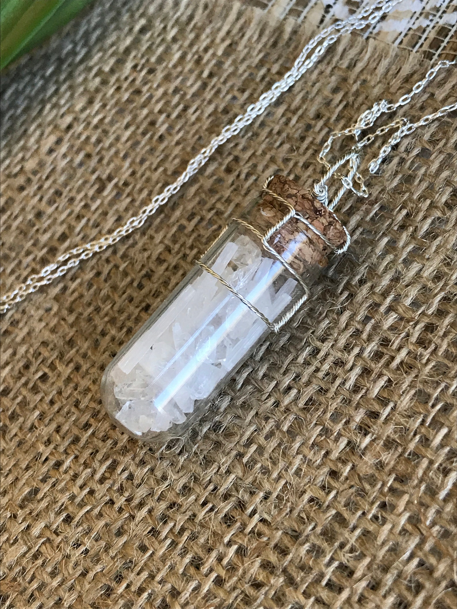 Glass Vial White Crystals Gift. Quartz and Selenite. White and - Etsy