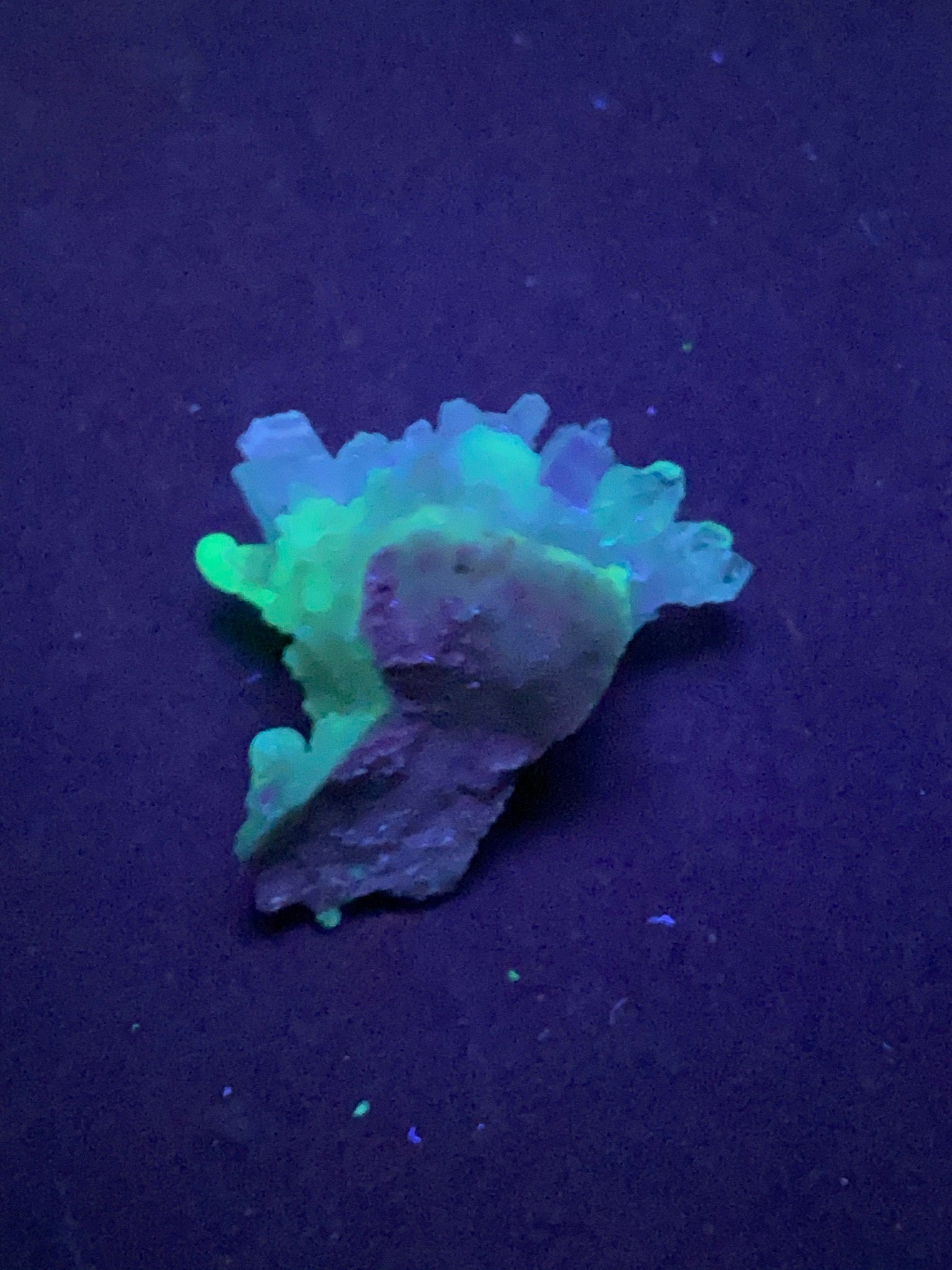 FLUORESCENT DUGWAY FlOWER Quartz cluster - Chalcedony and clear quartz ...
