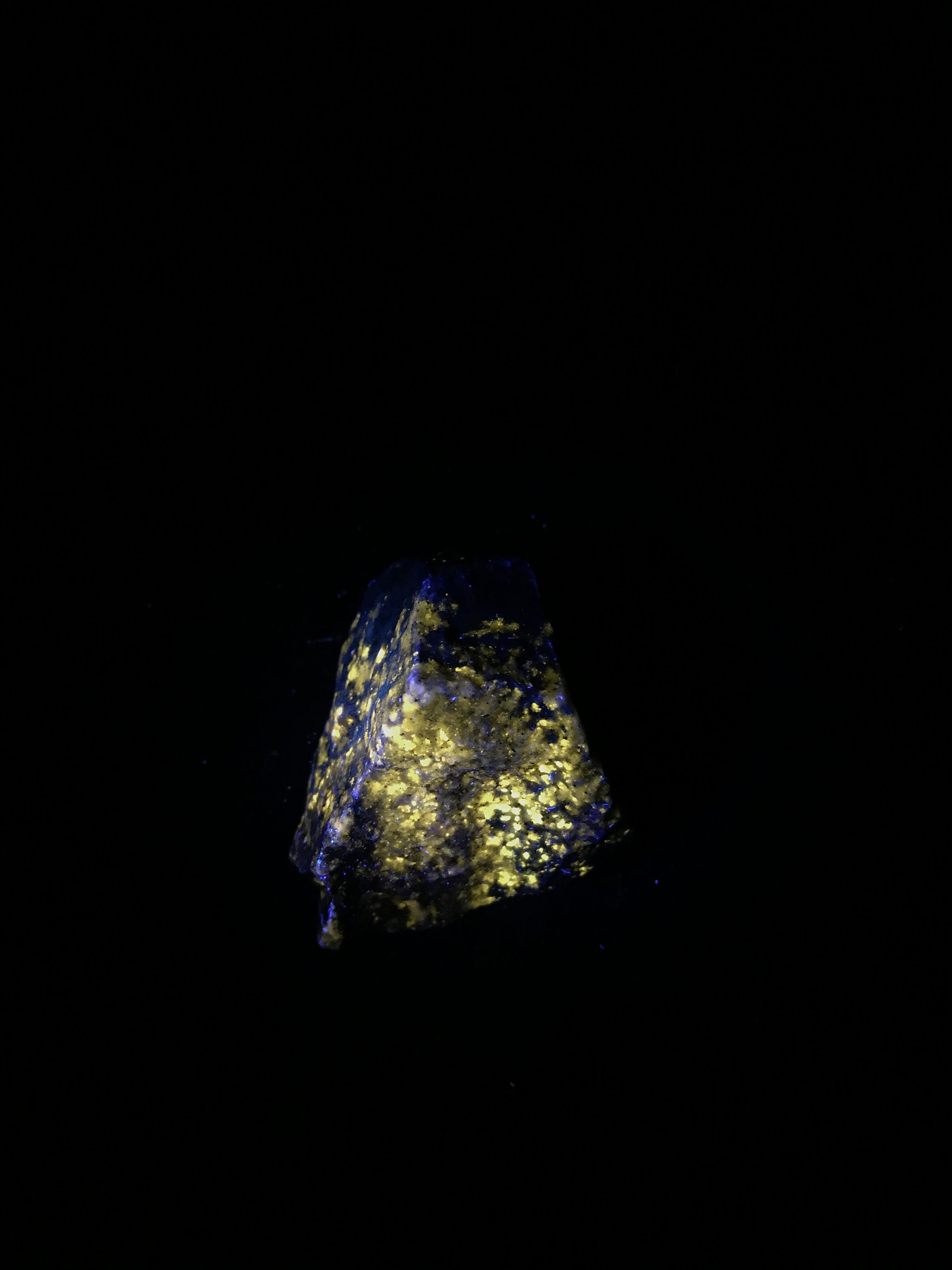Fluorescent marialite (scapolite), calcite, pyrite, and lapis lazuli ...