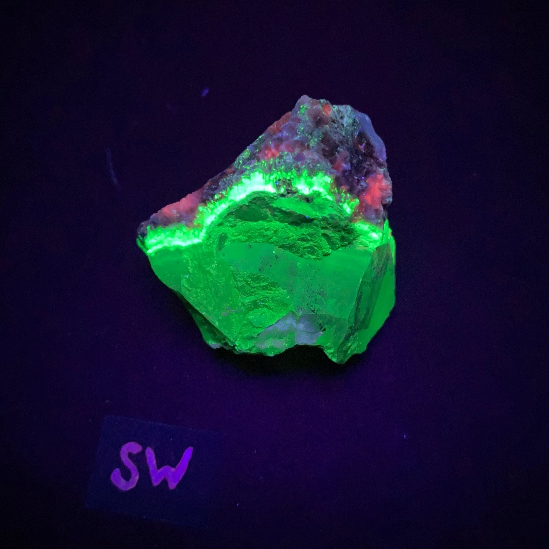 Ultra RARE RADIATING WILLEMITE and Calcite from Zambia. Green, pink ...