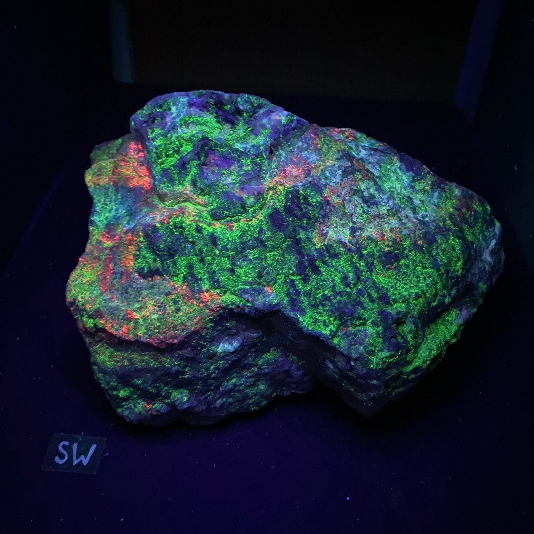 Super Big FLUORITE, CALCITE, and WILLEMITE Fluorescent Specimen From ...