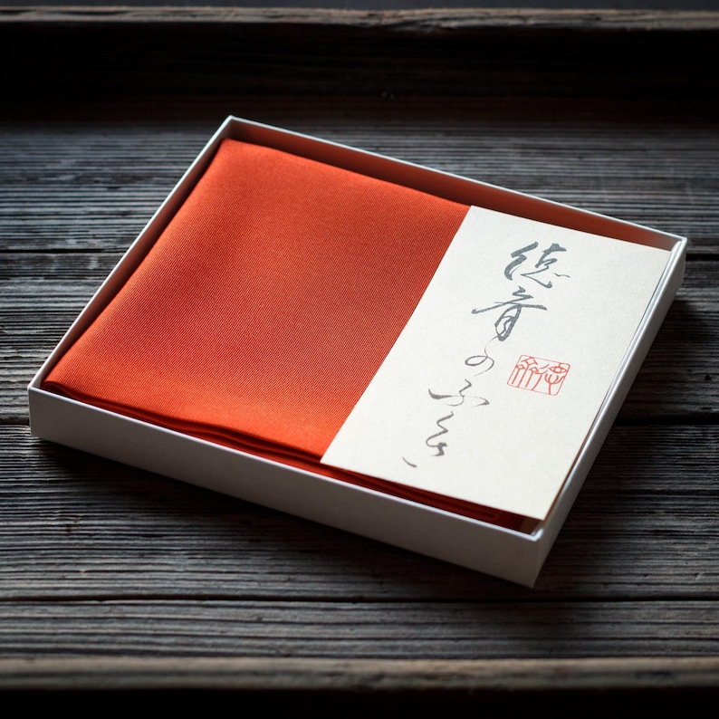 Fukusa silk Cloth Shin Deep Vermillion Kitamura Tokusai - Etsy