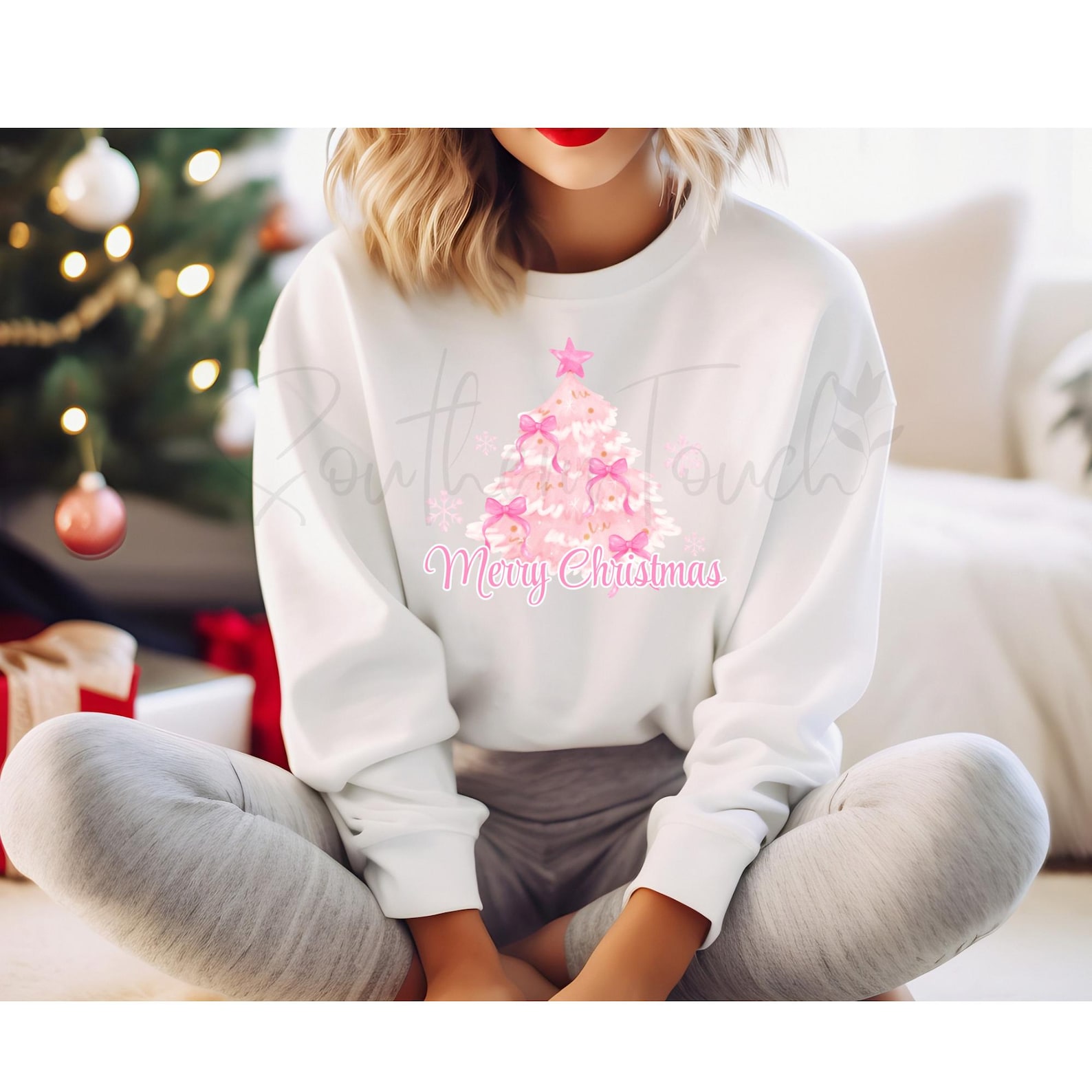 Preppy Christmas Tree PNG, Merry Christmas PNG, Happy Holidays, Preppy ...
