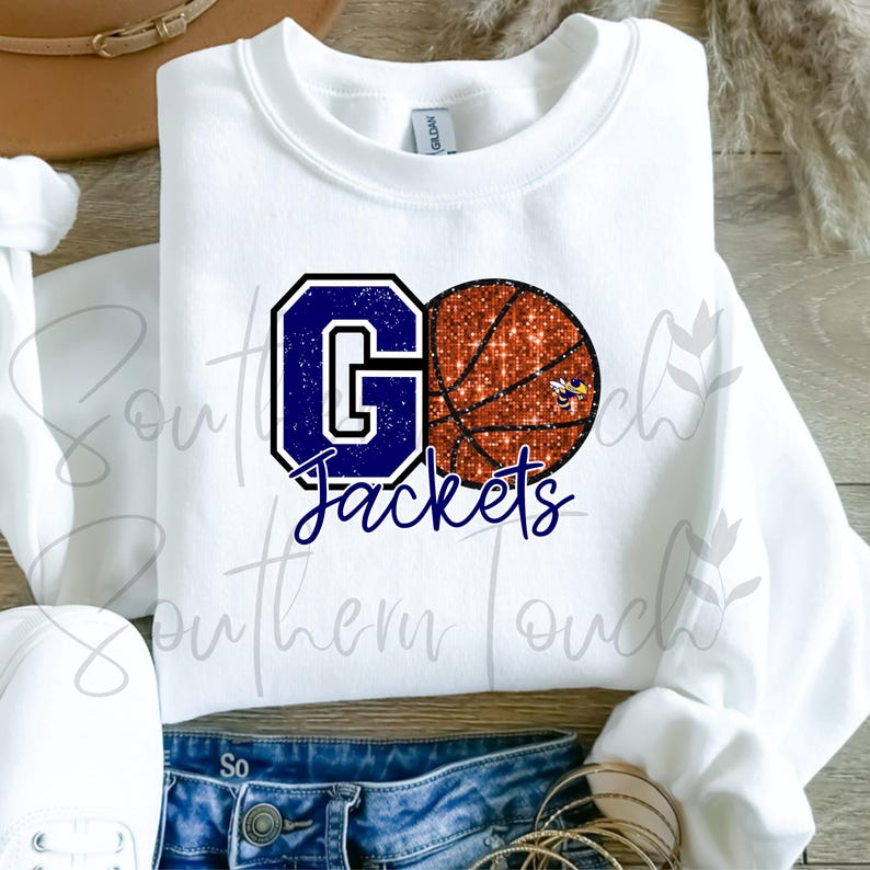 Go Jackets Sparkle Basketball PNG, Jackets PNG, Basketball Designs ...