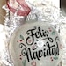 Feliz Navidad Glittered Ornament, Spanish Christmas Decor, Spanish ...