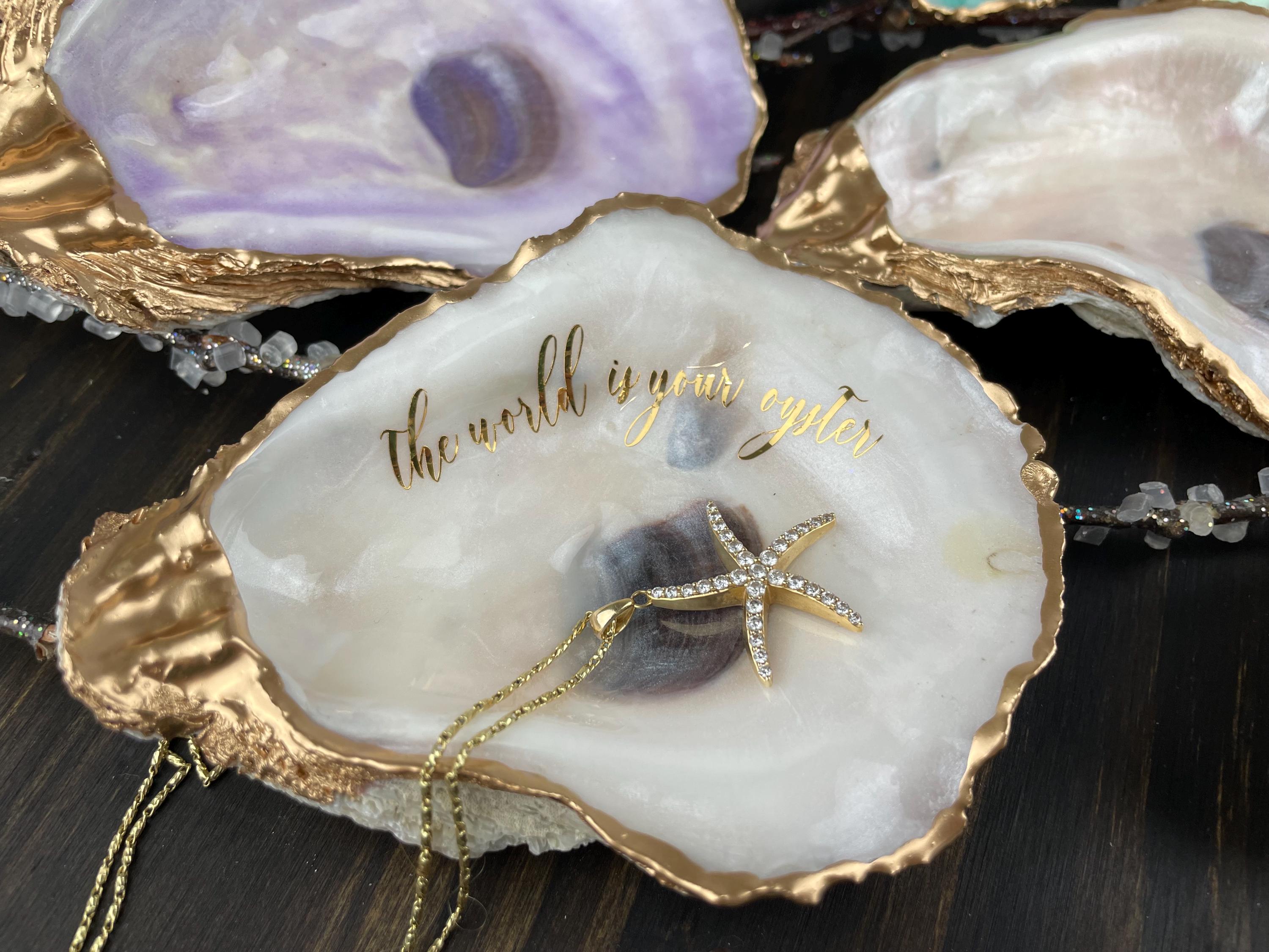 The World is Your Oyster Pearl Oyster Shell Ring Dish, Bride Gift ...