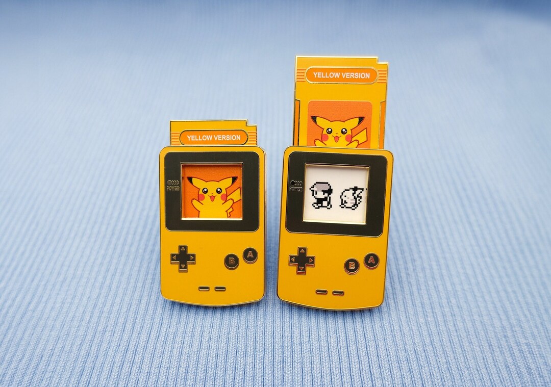 Pokemon - Sliding Enamel Pin - Gameboy Color Yellow Version With ...
