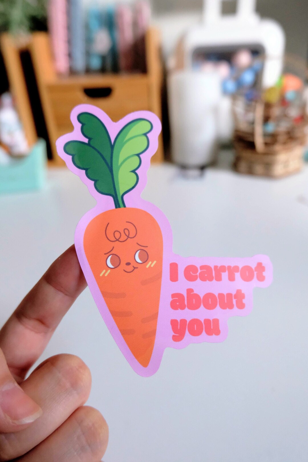 Root Vegetable Vinyl Sticker - Carrot - "i Carrot About You" - Etsy