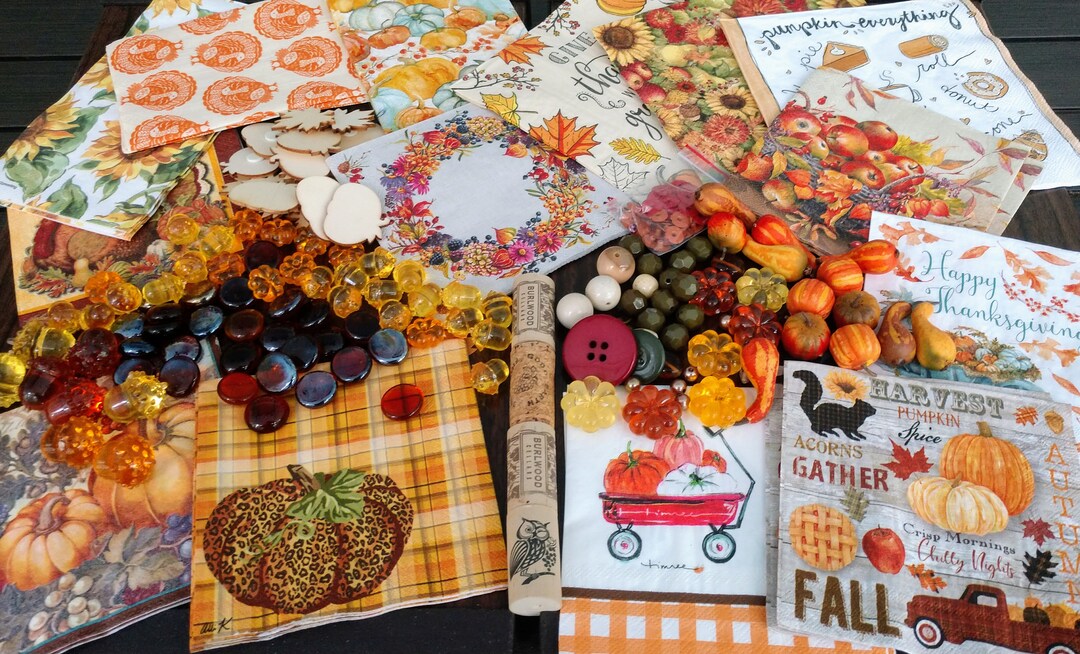 Autumn Craft Box, Fall Crafts, Pumpkin, Huge Craft Kit, Decoupage ...