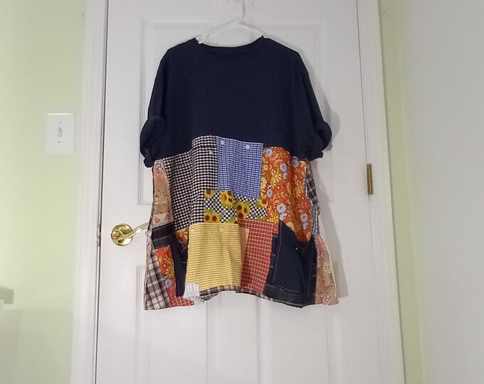 Upcycled Clothing,women's Clothing,patchwork Tunic,upcycled Shirt ...