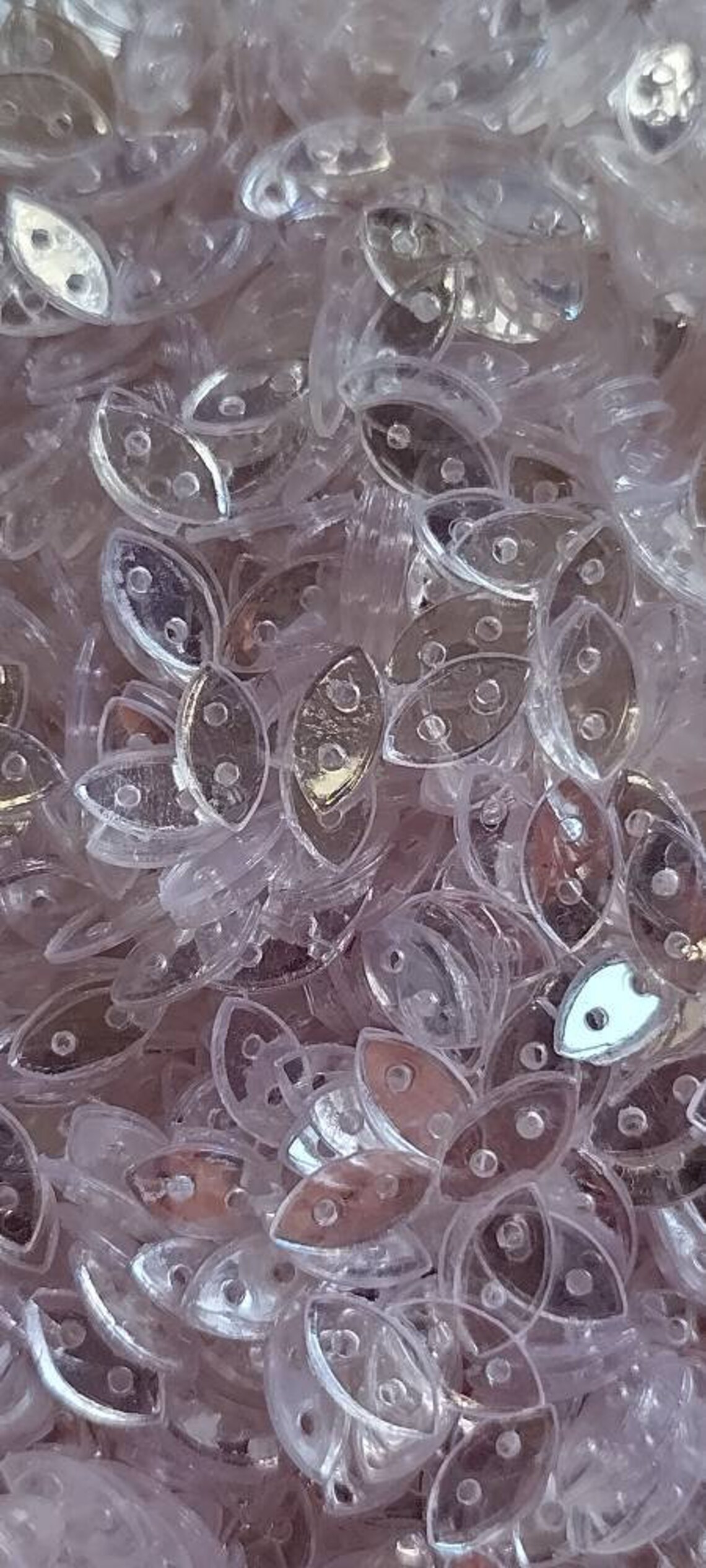 Sequins, Leaf Shaped Sequins, Double Hole Sequins, Clear Sequins - Etsy