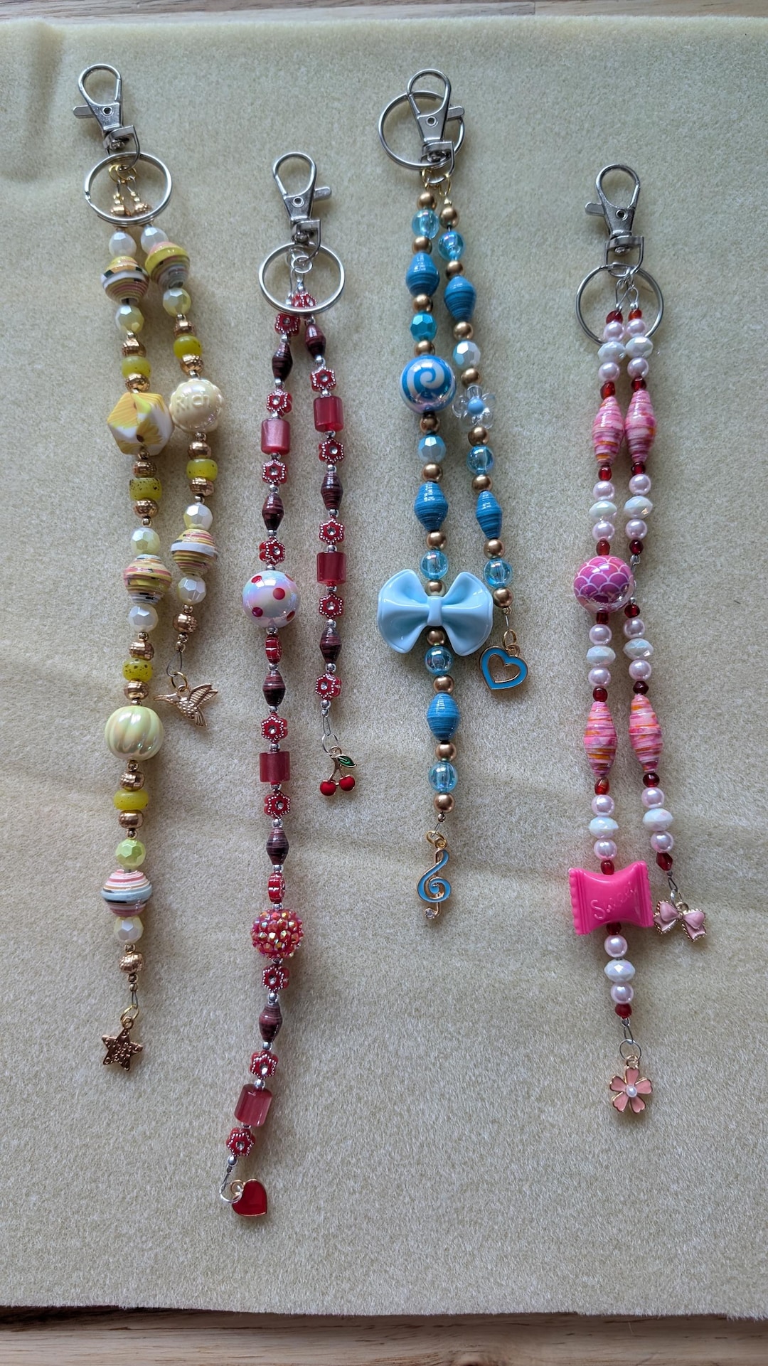 Handmade Paper Beads Keychain - Keychain - Paper Beads - Paper Beads ...