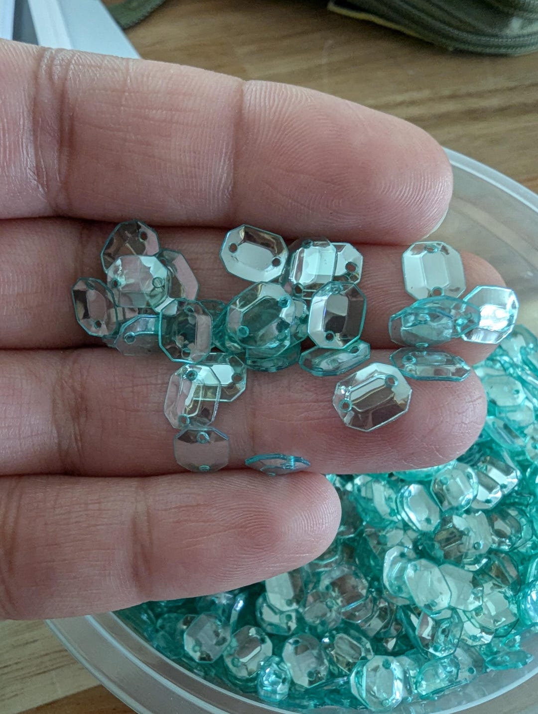 Sequins, Hexagon Shaped Sequins, Double Hole Sequins, Green Sequins - Etsy