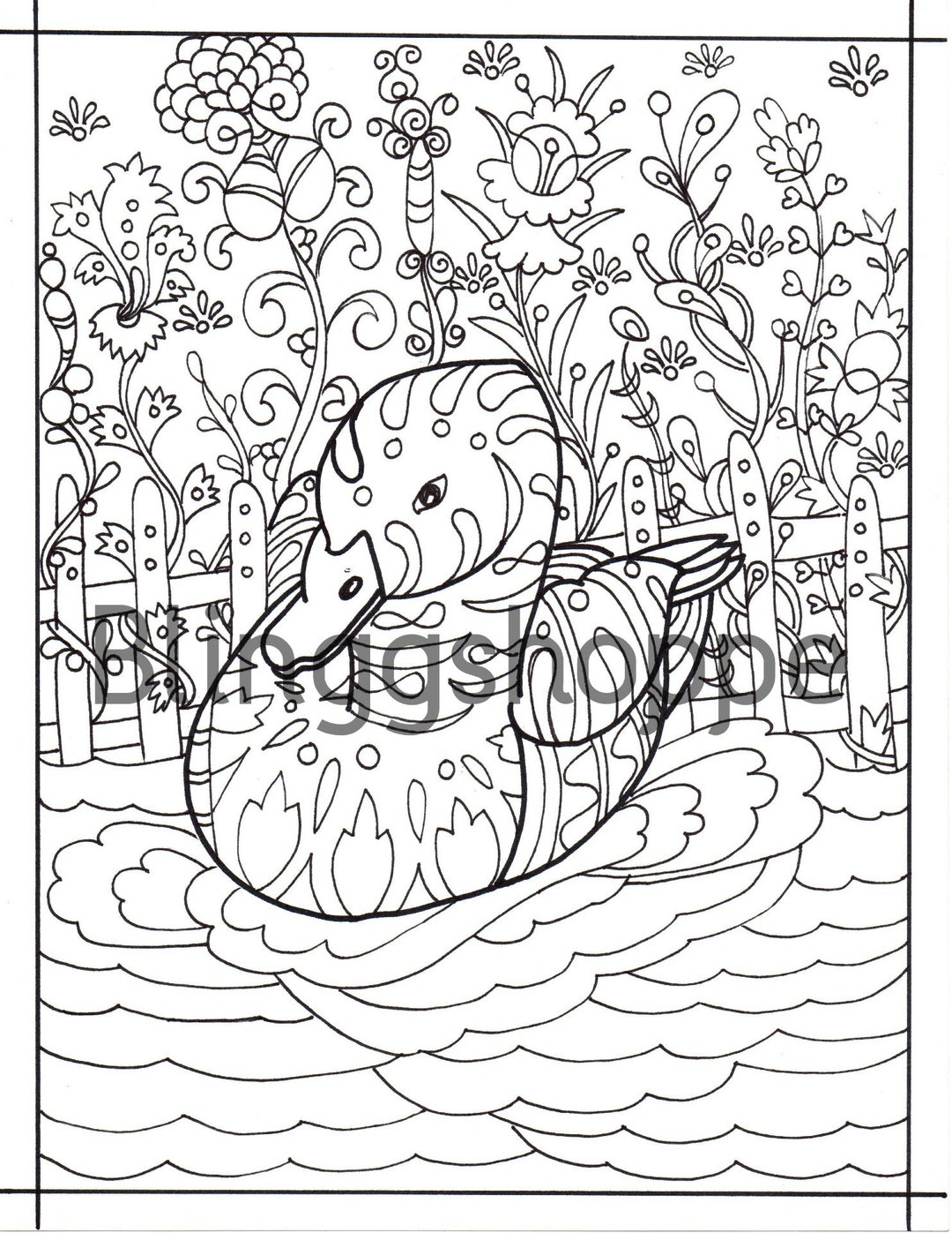 Adult Coloring Pages Duck Coloring Page Printable Coloring - Etsy