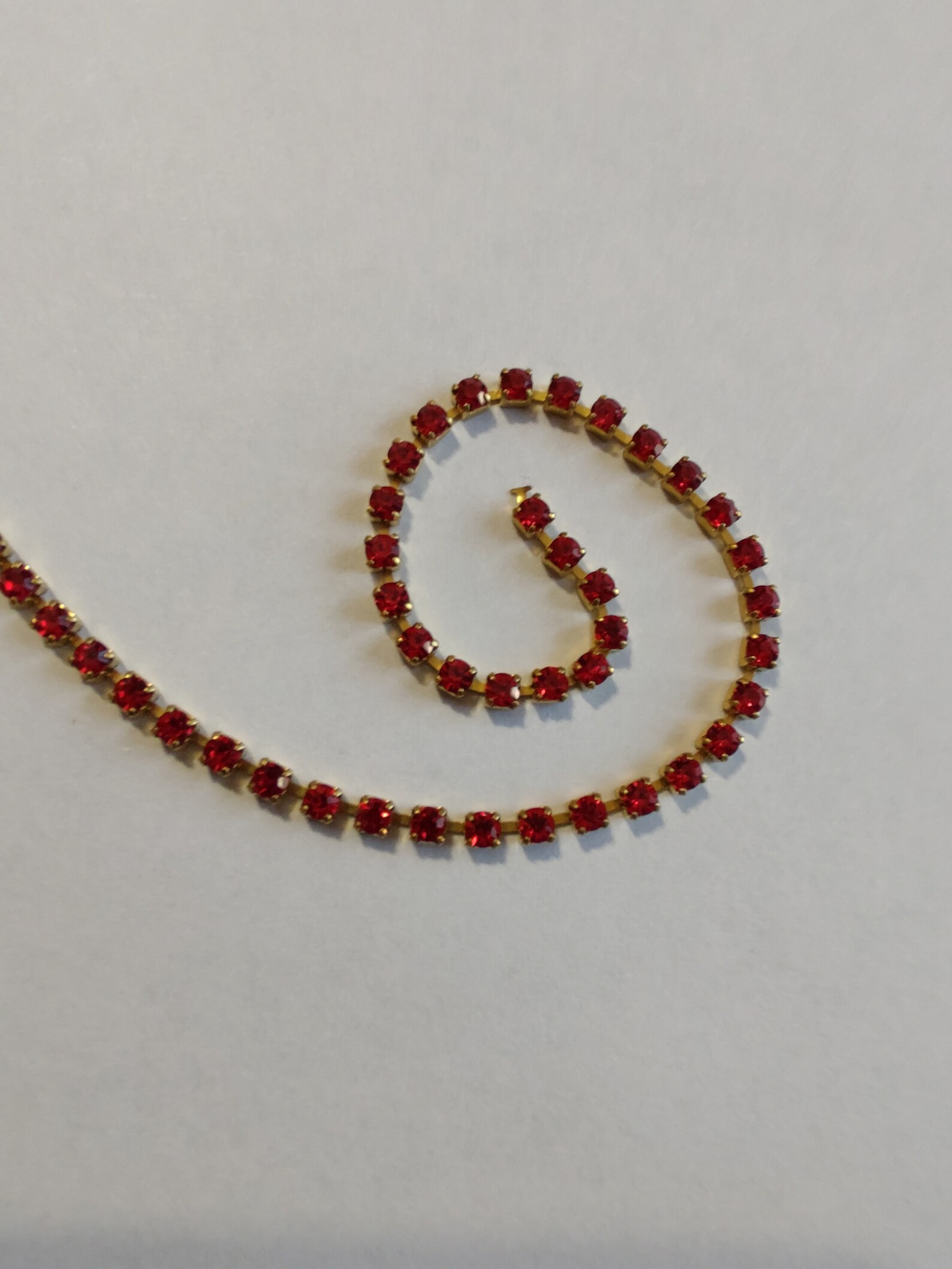 2mm Red Rhinestone Trim Rhinestone Chain Wedding Rhinestone | Etsy