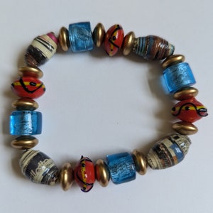 Paper Bead Bracelets, Handmade Recycled Paper Bead Jewelry, Fancy Beads ...