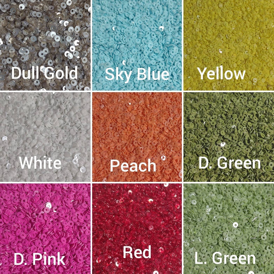 2mm Flat Round Sew on Sequins, Round Sequins, Bright Sequins, 3gms per ...