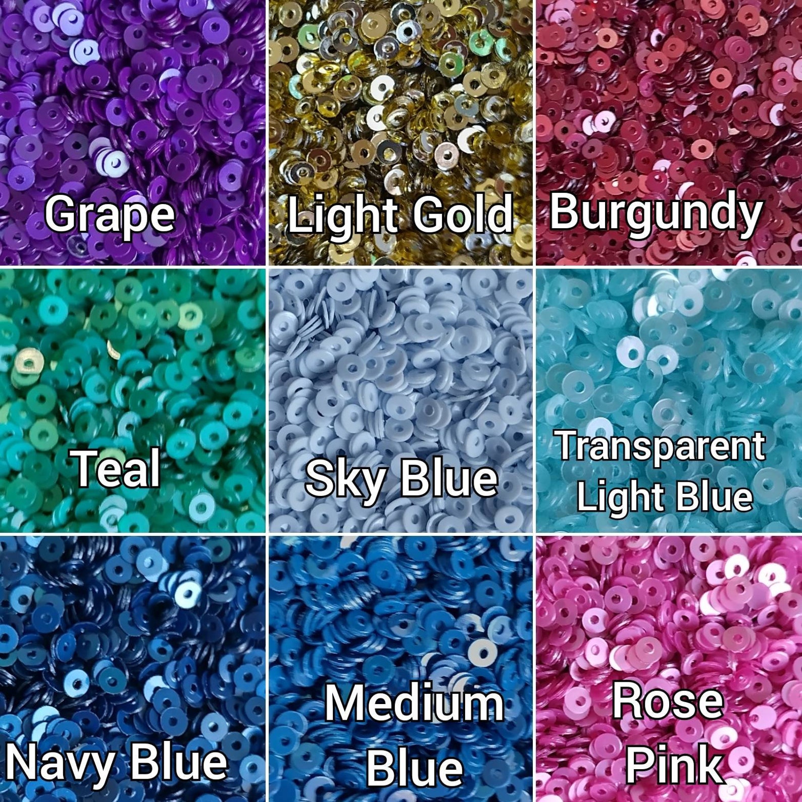 3mm Flat Round Sew on Sequins, Round Sequins, Bright Sequins, 3gms per ...