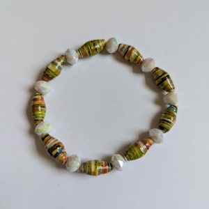 Paper Bead Bracelets, Handmade Recycled Paper Bead Jewelry, Fancy Beads ...