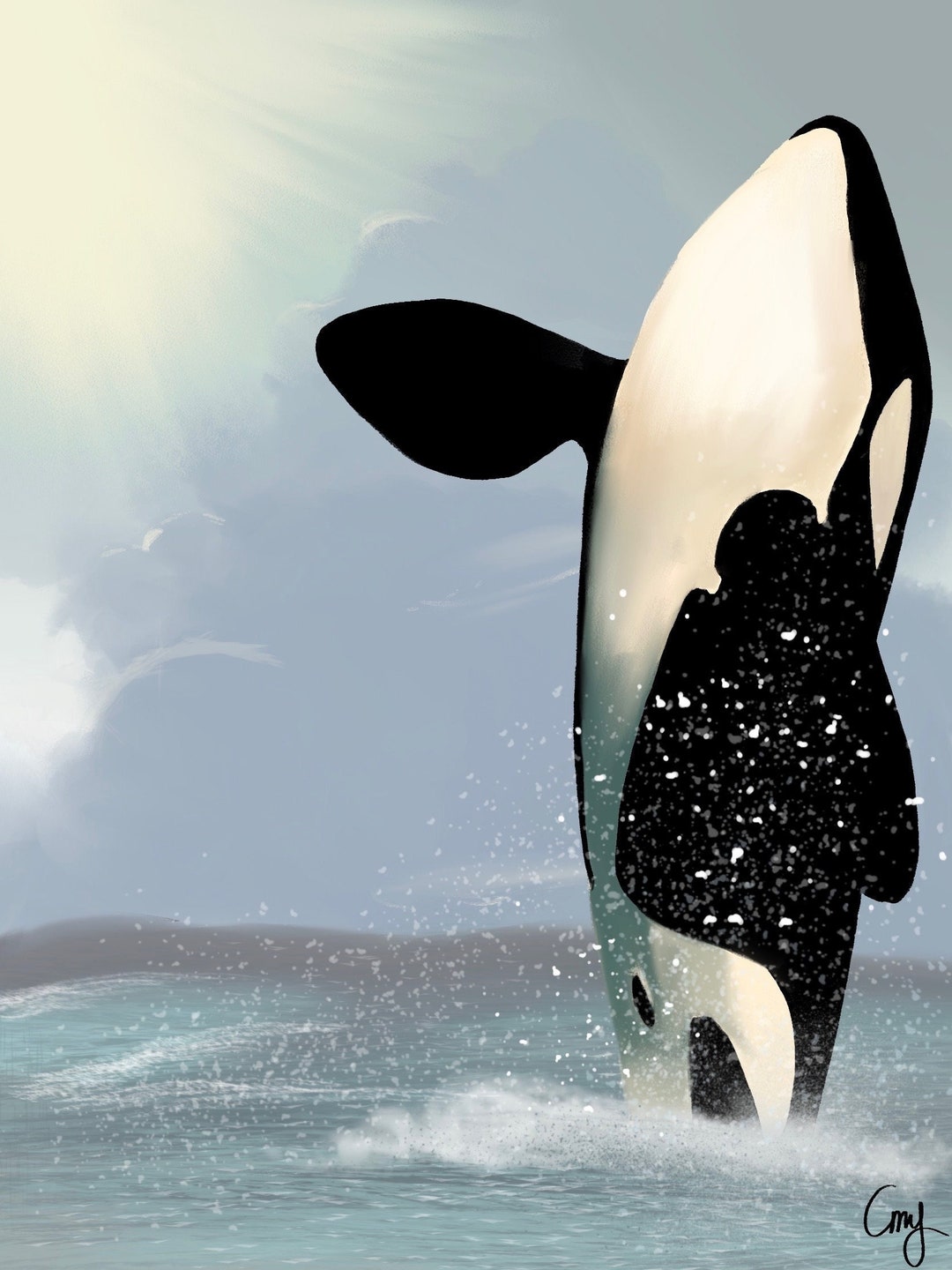 Orca Whale Breaching-digital Download - Etsy