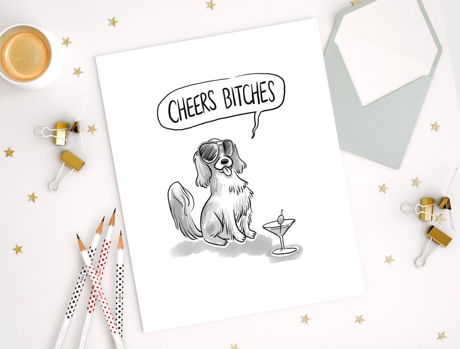 Dog Art Funny Dog Cards Greeting Cards Birthday - Etsy