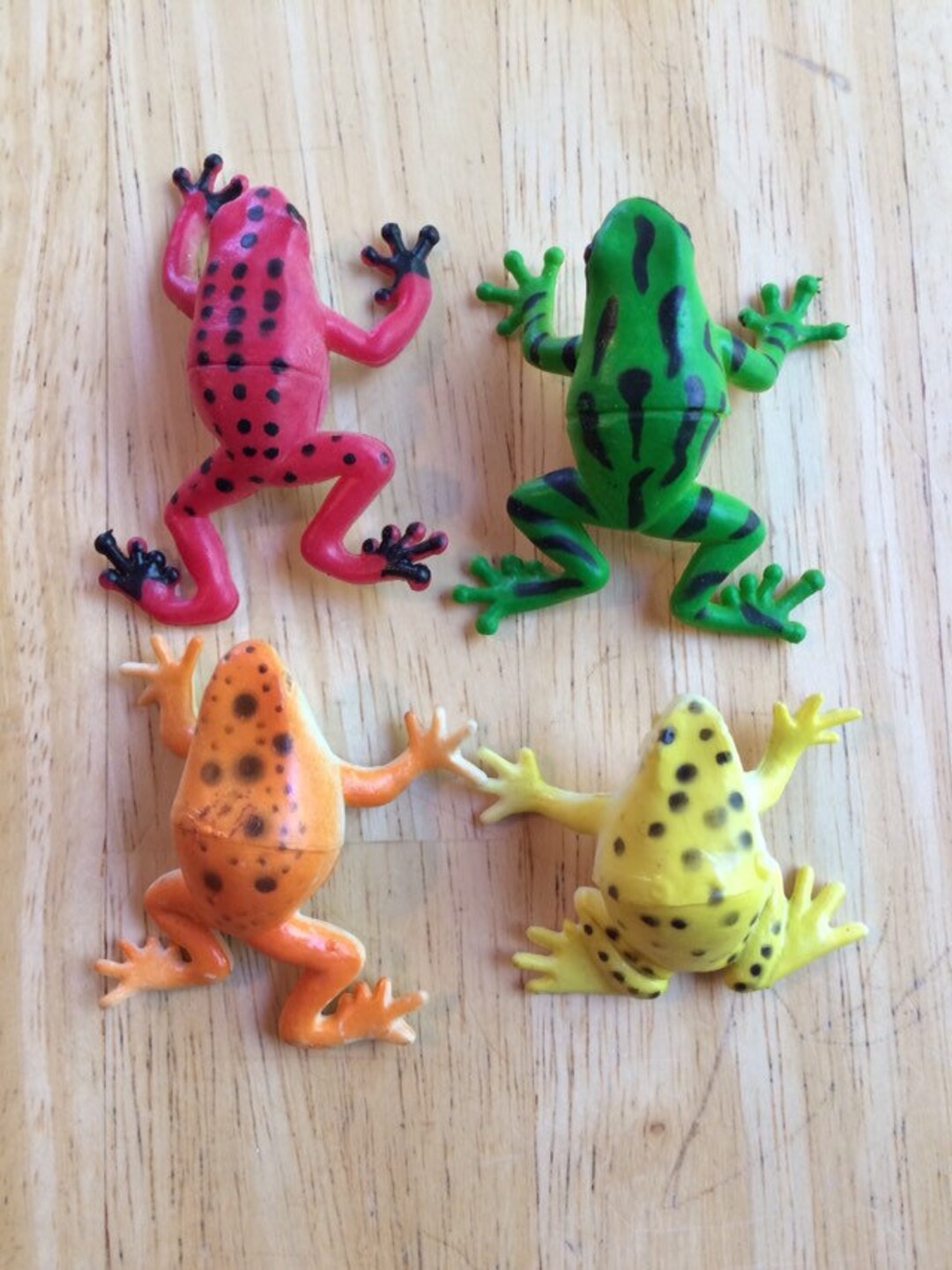 4 Small Frogs to Upcycle, Toy Frogs, Frog Figurines, Frog Figures ...