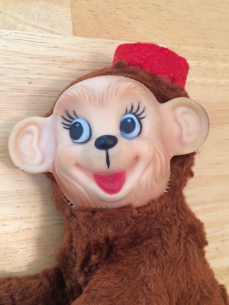 Vintage 1950's Rubber Faced Organ Grinder Monkey by the Rushton Company ...