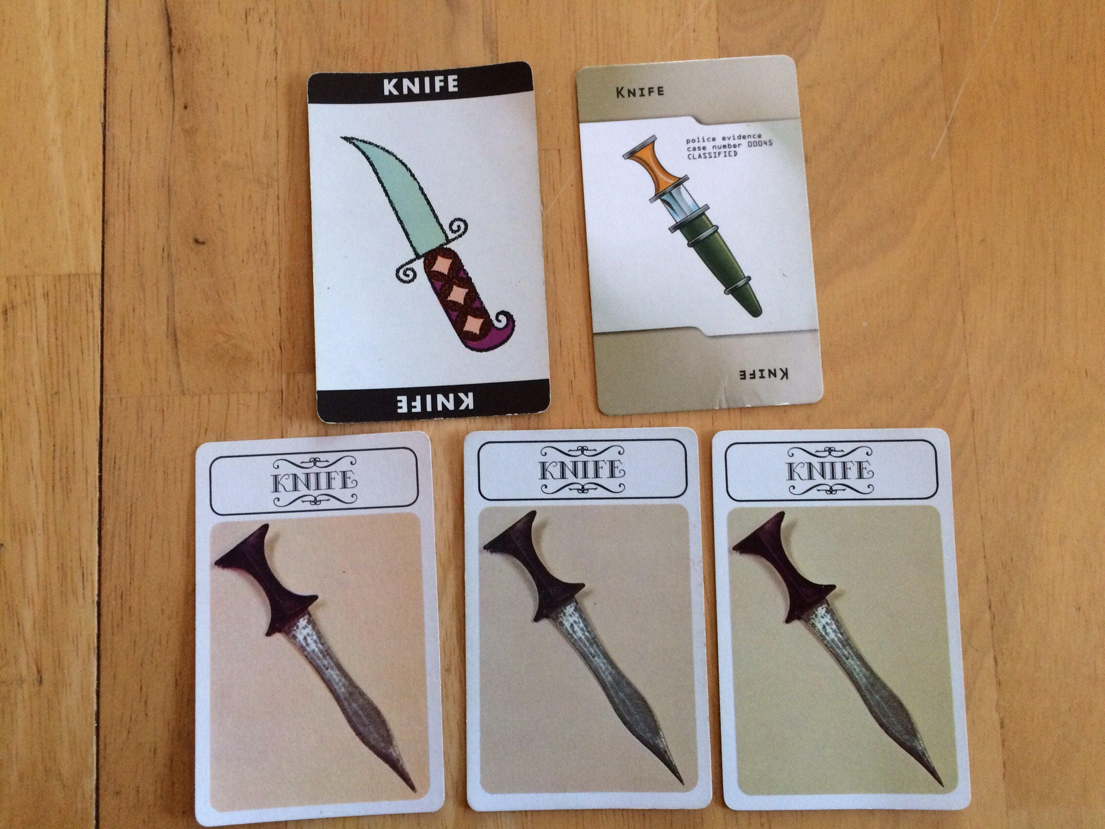 Clue Weapon Cards